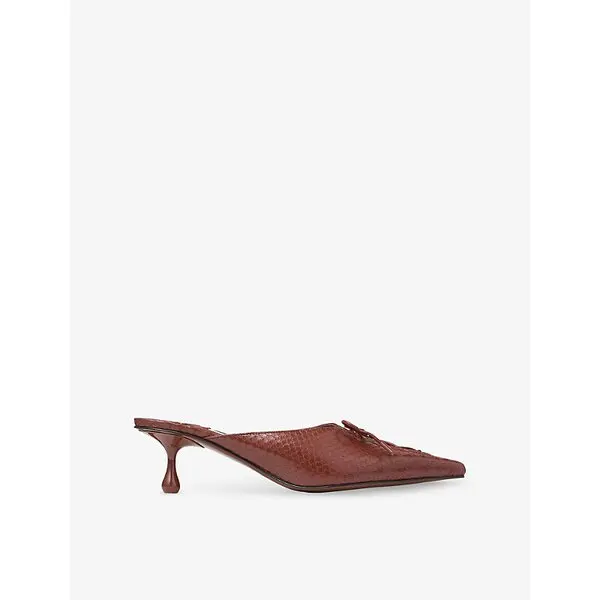 JIMMY CHOO Scarlett 50 Printed Leather Mules