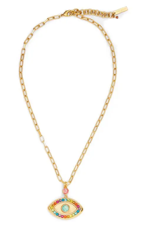 Kurt Geiger Rainbow Evil Eye Pendant Necklace - Gold/multi
