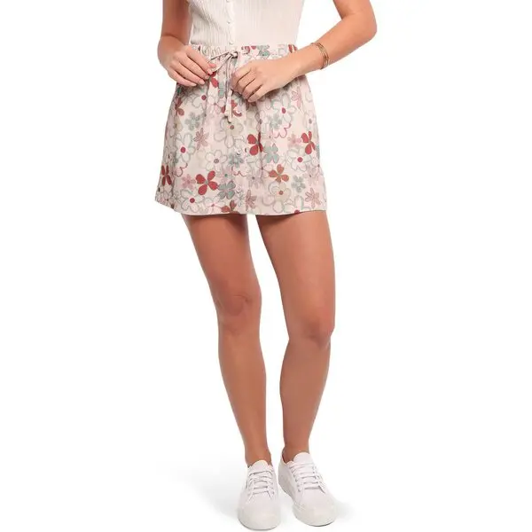 PETAL & PUP Floral Drawstring Mini Skirt