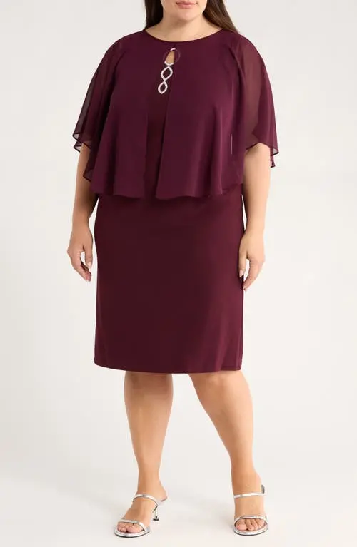 CONNECTED APPAREL Cape Midi Dress