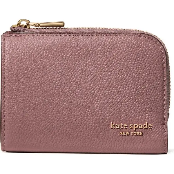 Kate Spade New York Devin Pebbled Leather Small Bifold Wallet - Dusk Rose