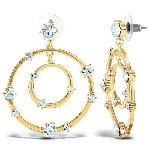 Jessica Simpson Orbital Crystal Drop Earrings