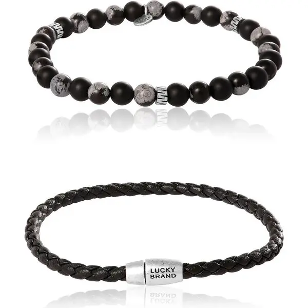 Lucky Brand Bead And Braided Bracelet Set