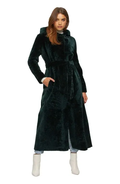 Gorski Shearling Lamb Hooded Coat