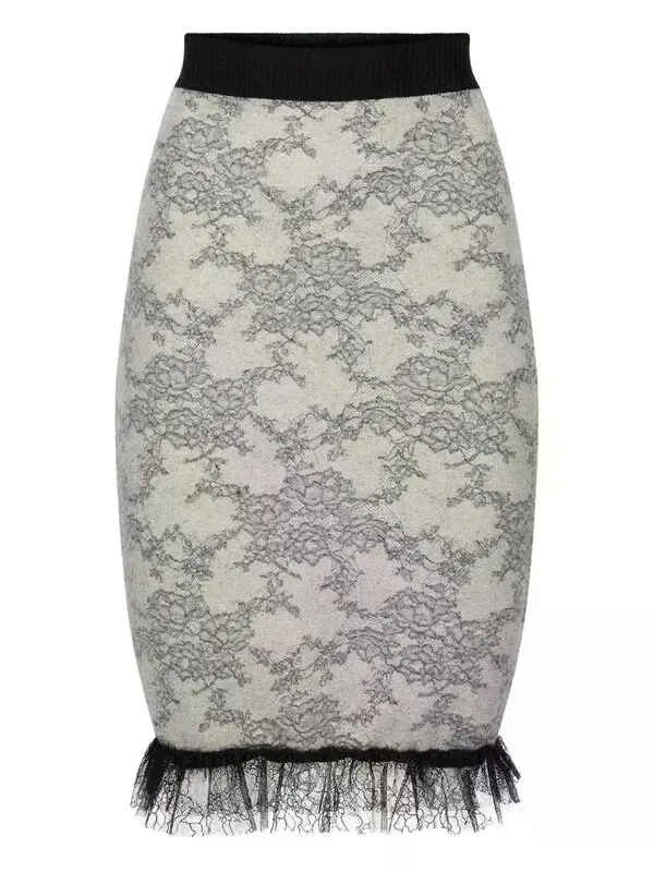 Nina Ricci Lace-pattern Midi Skirt