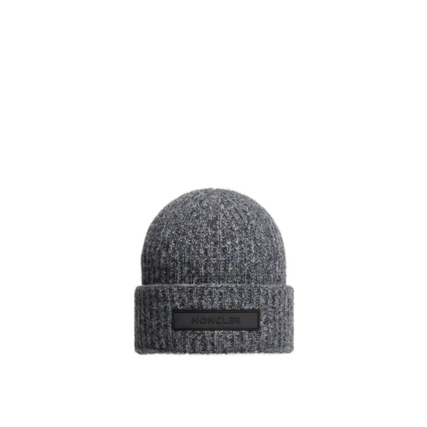 Moncler Mouliné Wool & Cashmere Beanie - Grey
