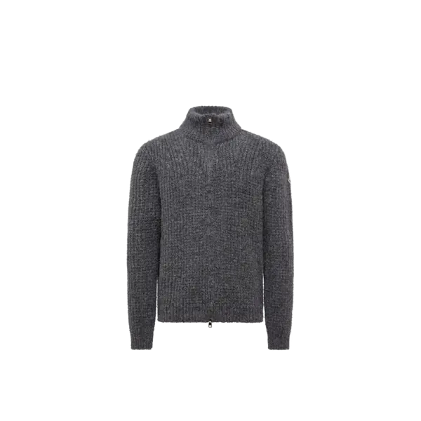 Moncler Alpaca & Wool Zip-up Cardigan - Grey