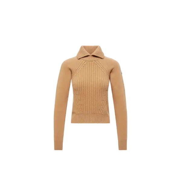 Moncler Wool And Cashmere High-neck Sweater - Beige