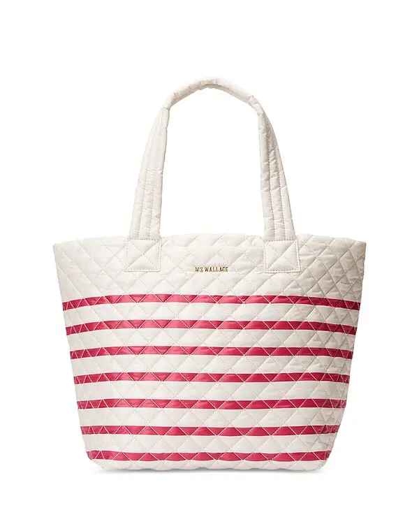 Mz Wallace Medium Metro Tote Deluxe - Sandshell/apple/gold