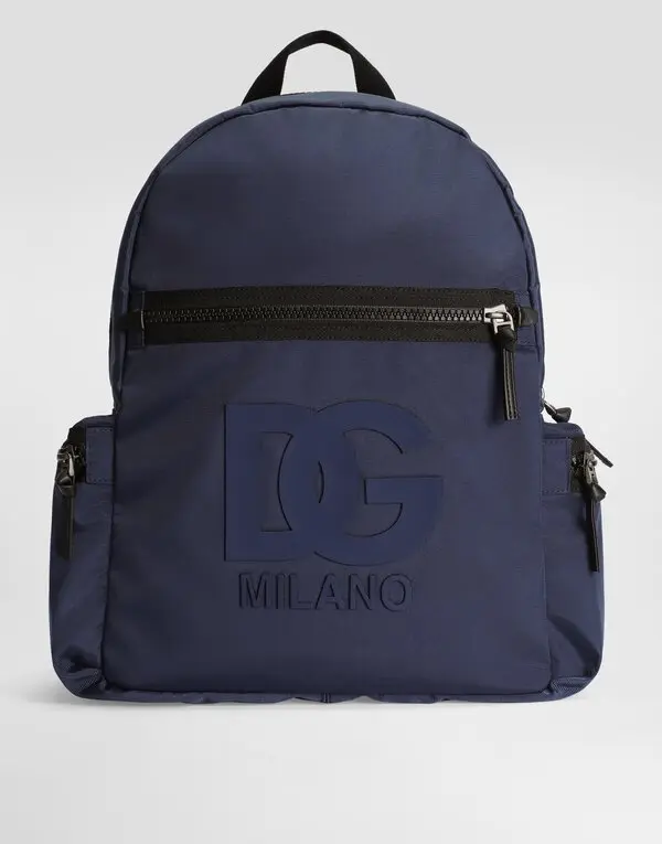 Dolce & Gabbana Nylon Backpack With Dg Rubber Patch