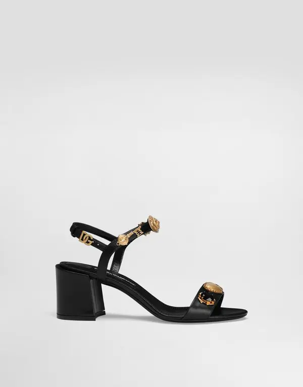 Dolce & Gabbana Keira Goatskin Sandals With Embroidery And Stones