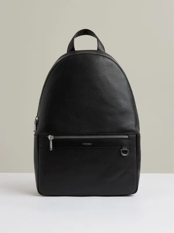 REISS Micro-grain Leather Backpack