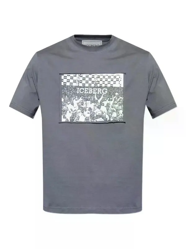 Iceberg Graphic-print Patch T-shirt - Grey