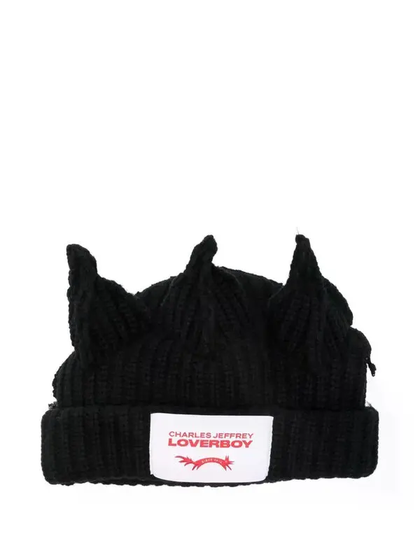 CHARLES JEFFREY LOVERBOY Crown-detail Beanie - Black