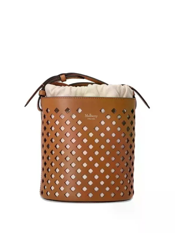 Mulberry Perforated Leather Bucket Bag - Brown