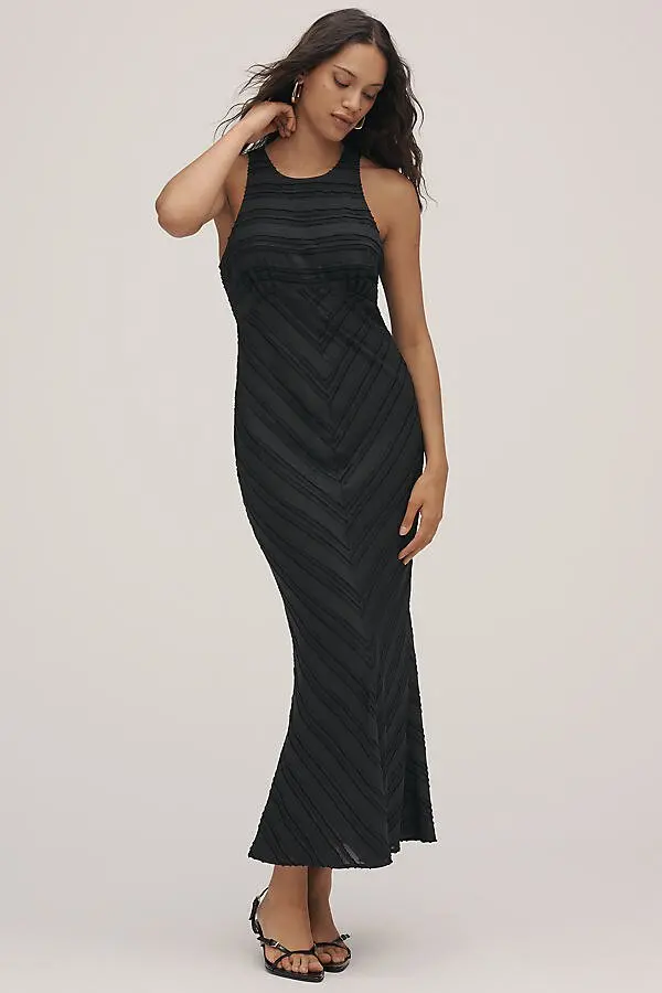 Maeve Sleeveless Textured Slip Midi Dress
