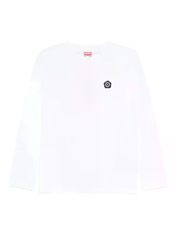 Kenzo Flower-embellished Long-sleeve Top - White
