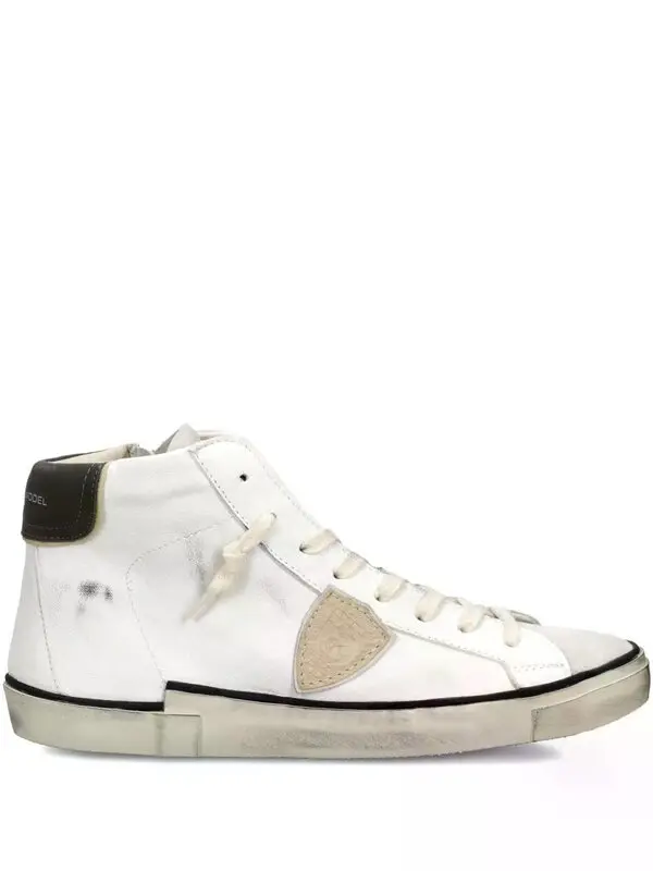Philippe Model High-top Leather Sneakers - White