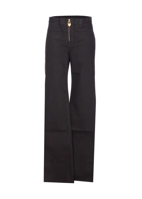 Chloé Floral Printed Straight Leg Jeans - Black