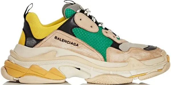 Balenciaga Triple S Sneakers - Beige/green/yellow