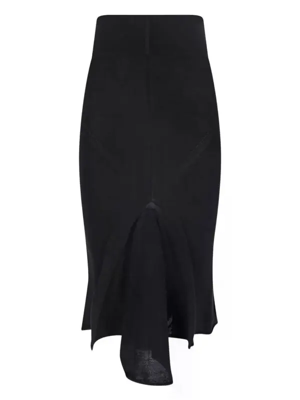 Rick Owens Asymmetric Fishtail Midi Skirt