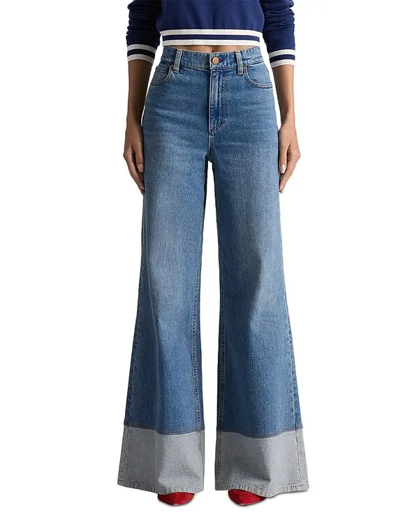 Alice + Olivia Wilson High Rise Wide Leg Jeans - Ami Blue