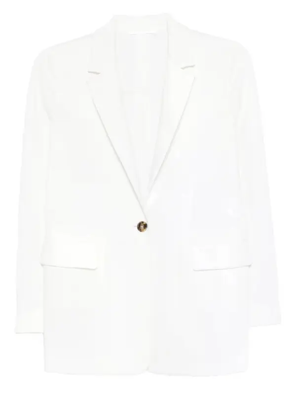 Marella Notched-lapel Single-button Blazer - White