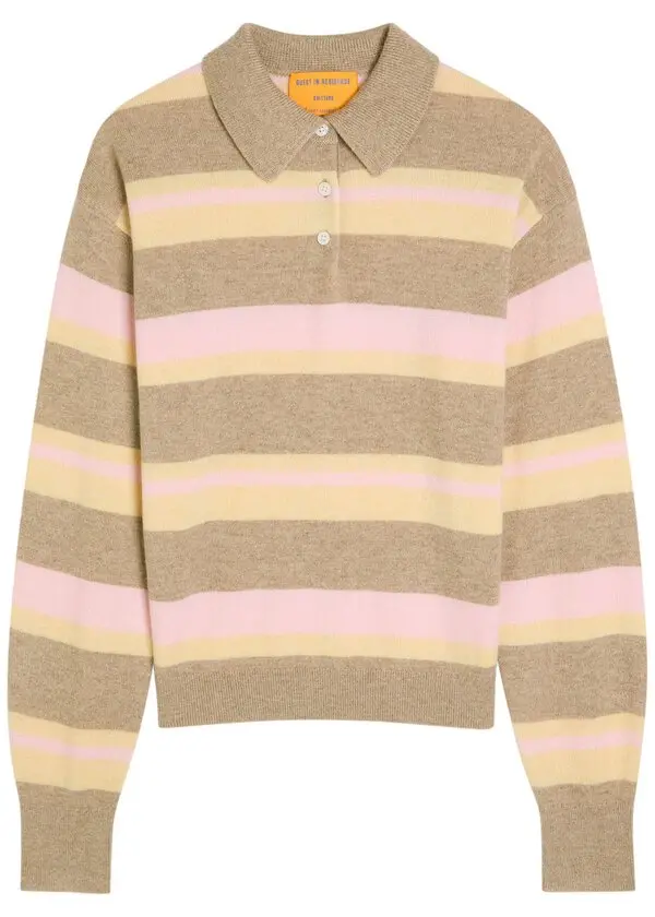 Guest In Residence Cashmere Striped Polo Shirt - Stripe
