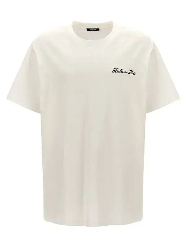 Balmain Signature' T Shirt White/Black 24% Off Editorialist