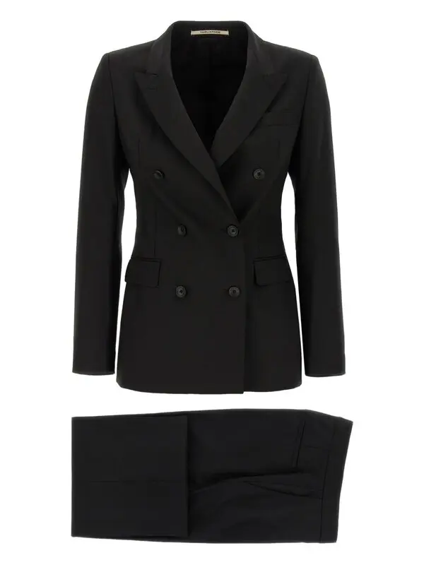 Tagliatore Wool Blend Double-breasted Suit - Black