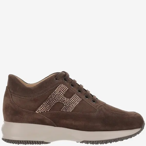 Hogan Suede Interactive Sneakers - Marrone Scuro