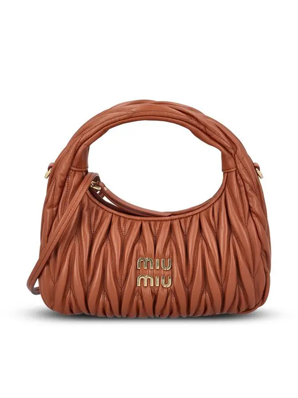 Miu Miu Wander Matelassé Nappa Leather Hobo Bag