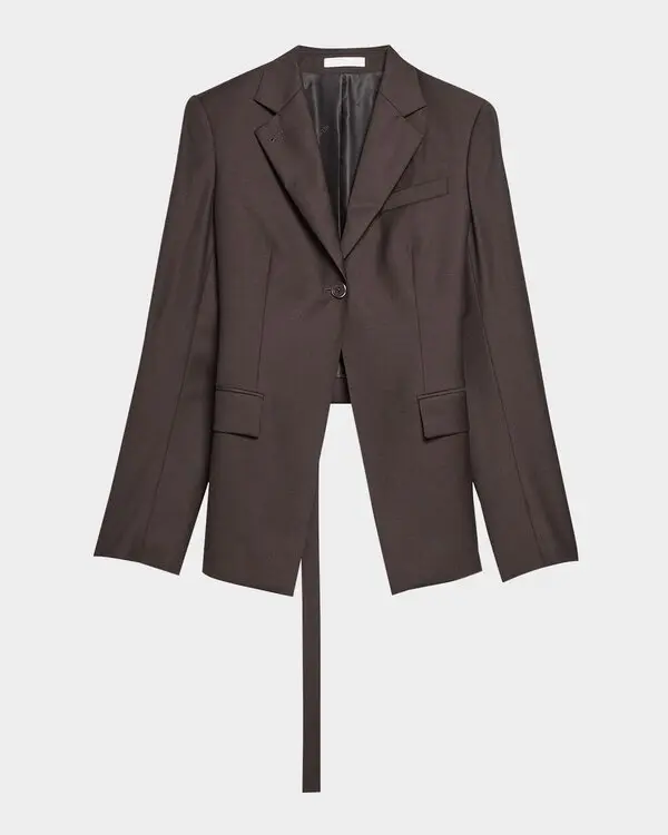 Helmut Lang Cut-away Blazer - Dark Chocolate - D0x