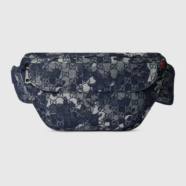 Gucci Gg Denim Large Belt Bag - Grey