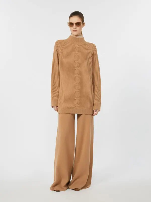 Max Mara Wool And Cashmere Knit Trousers - Camel