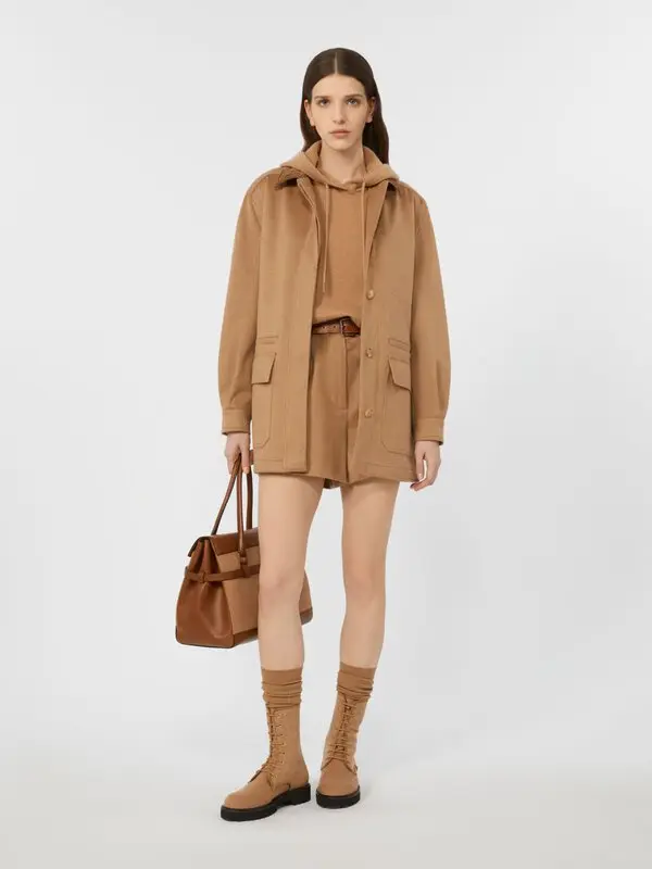 Max Mara Wool And Cashmere Hooded Sweatshirt - Camel