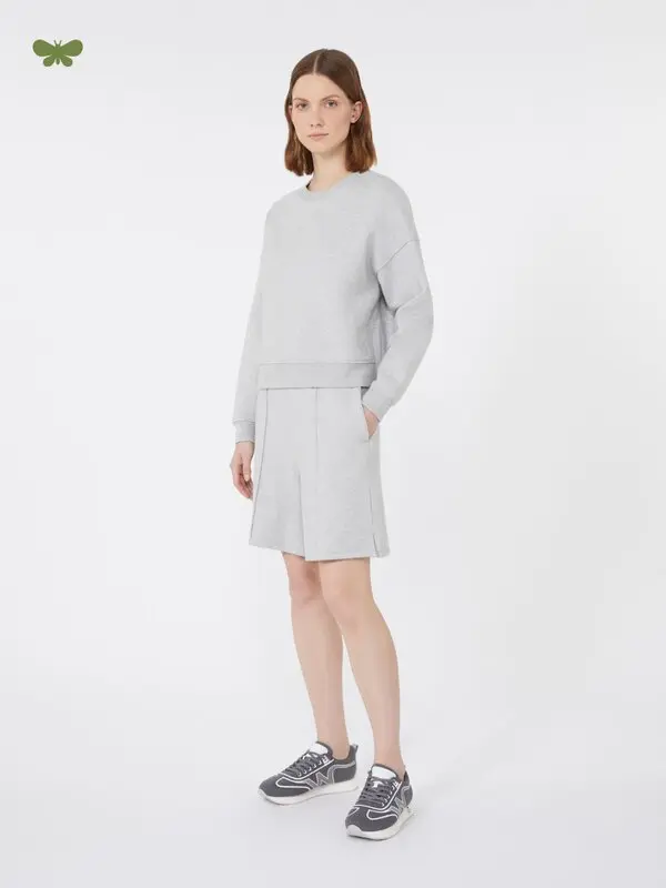 Max Mara Cotton Fleece Shorts - Light Grey