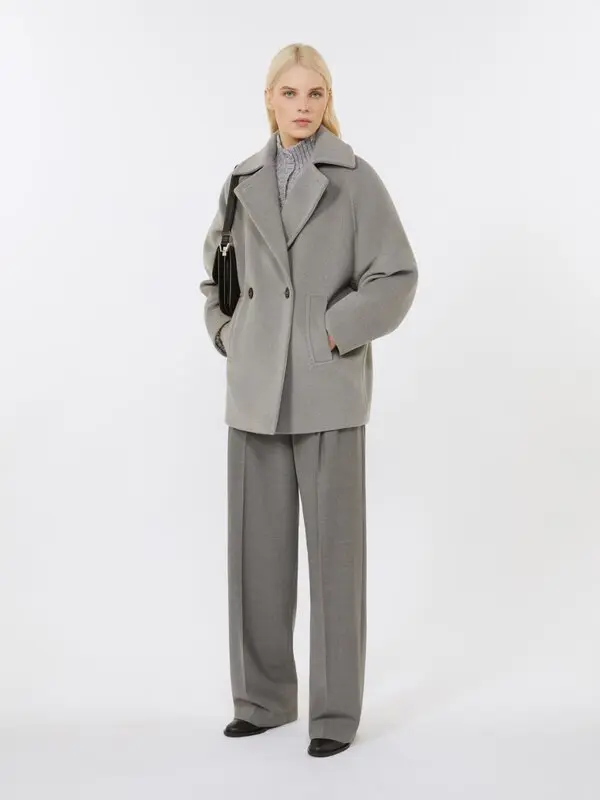 Max Mara Wool Twill Trousers - Medium Grey