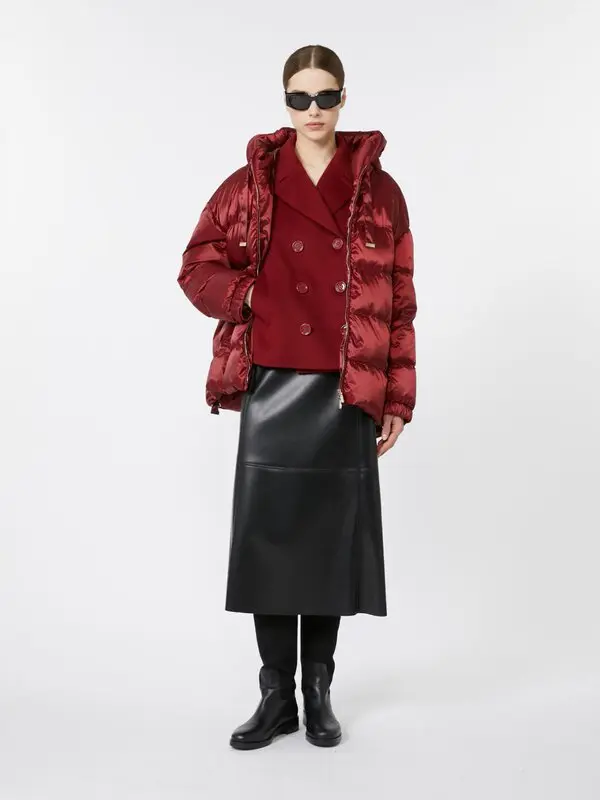 Max Mara Wool Drap Pea Coat - Bordeaux