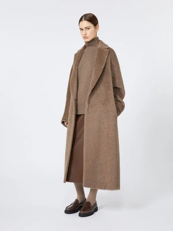 Max Mara Coated Fabric Midi Skirt - Brown