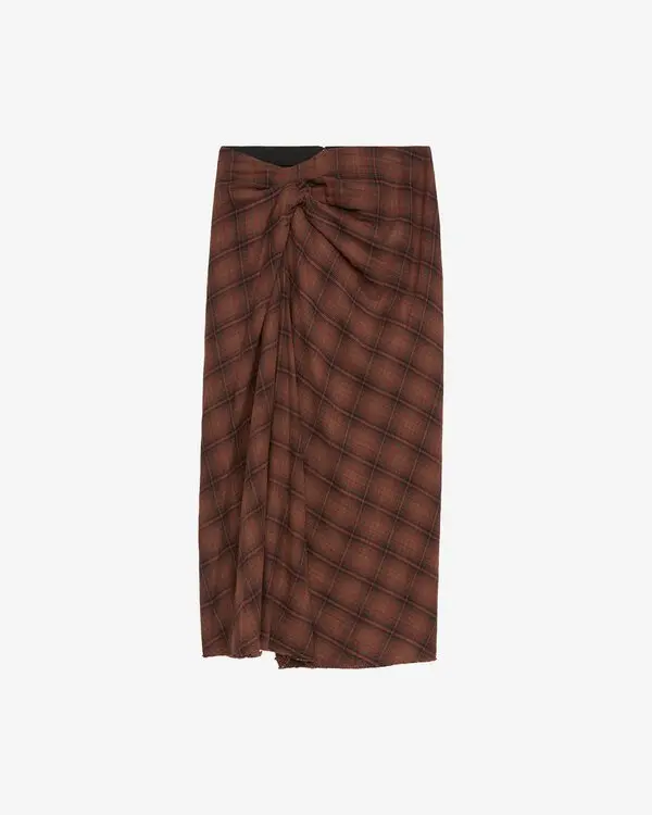 MARANT ETOILE Nicole Draped Midi Skirt - Dark Bronze