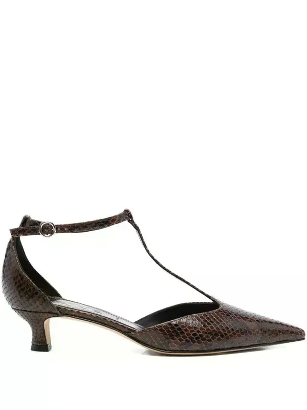 AeydĒ 30mm Snakeskin Leather Pumps