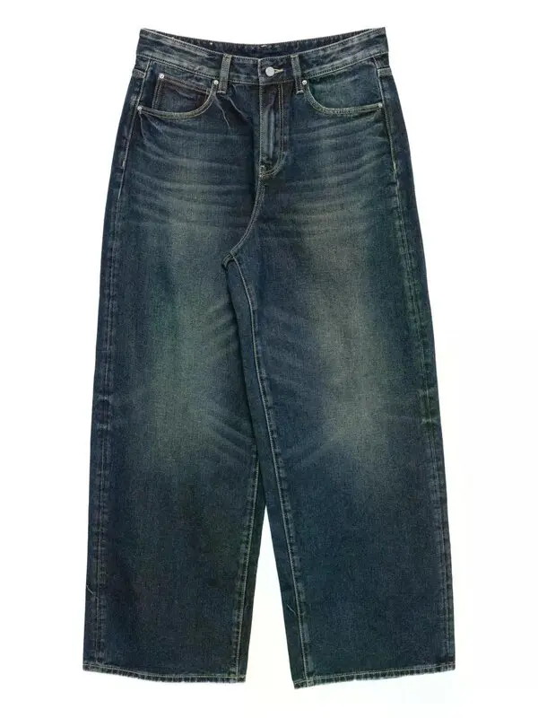 JNBY Wide-leg Rolled-up Jeans - Blue