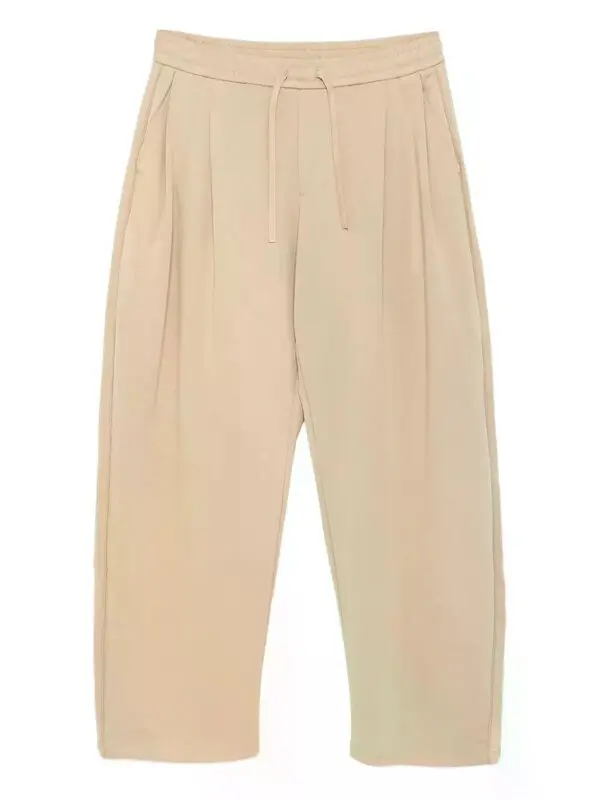 CROQUIS Pleated Cotton Trousers - Neutrals