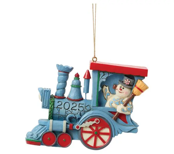 JIM SHORE Frosty In Train Dated 2025 Hanging Or Nament 3.5in H
