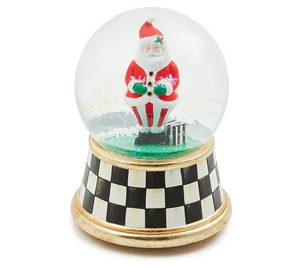 MACKENZIE-CHILDS Holly Jolly Santa Snow Globe
