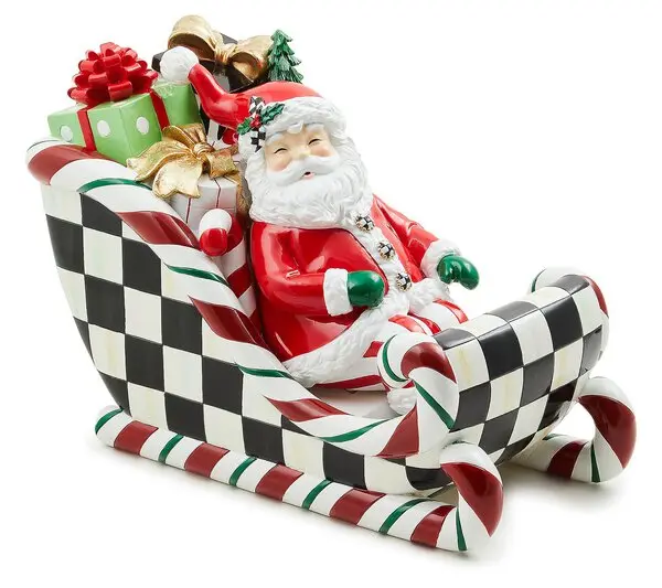 MACKENZIE-CHILDS Holly Jolly Santa In Sleigh
