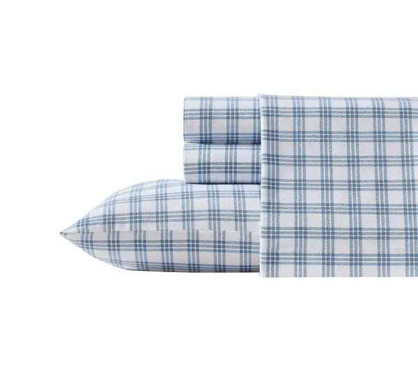 Eddie Bauer Arrowhead Blue Cotton Flannel Full Heet Set