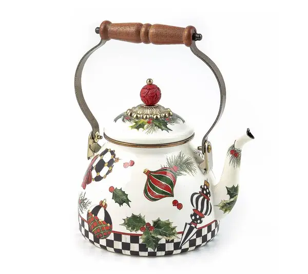 MACKENZIE-CHILDS Deck The Halls 2qt Tea Kettle