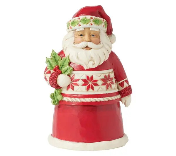 JIM SHORE Heartwood Creek Nordic Noel Santa Pin T Fig 4.92in H